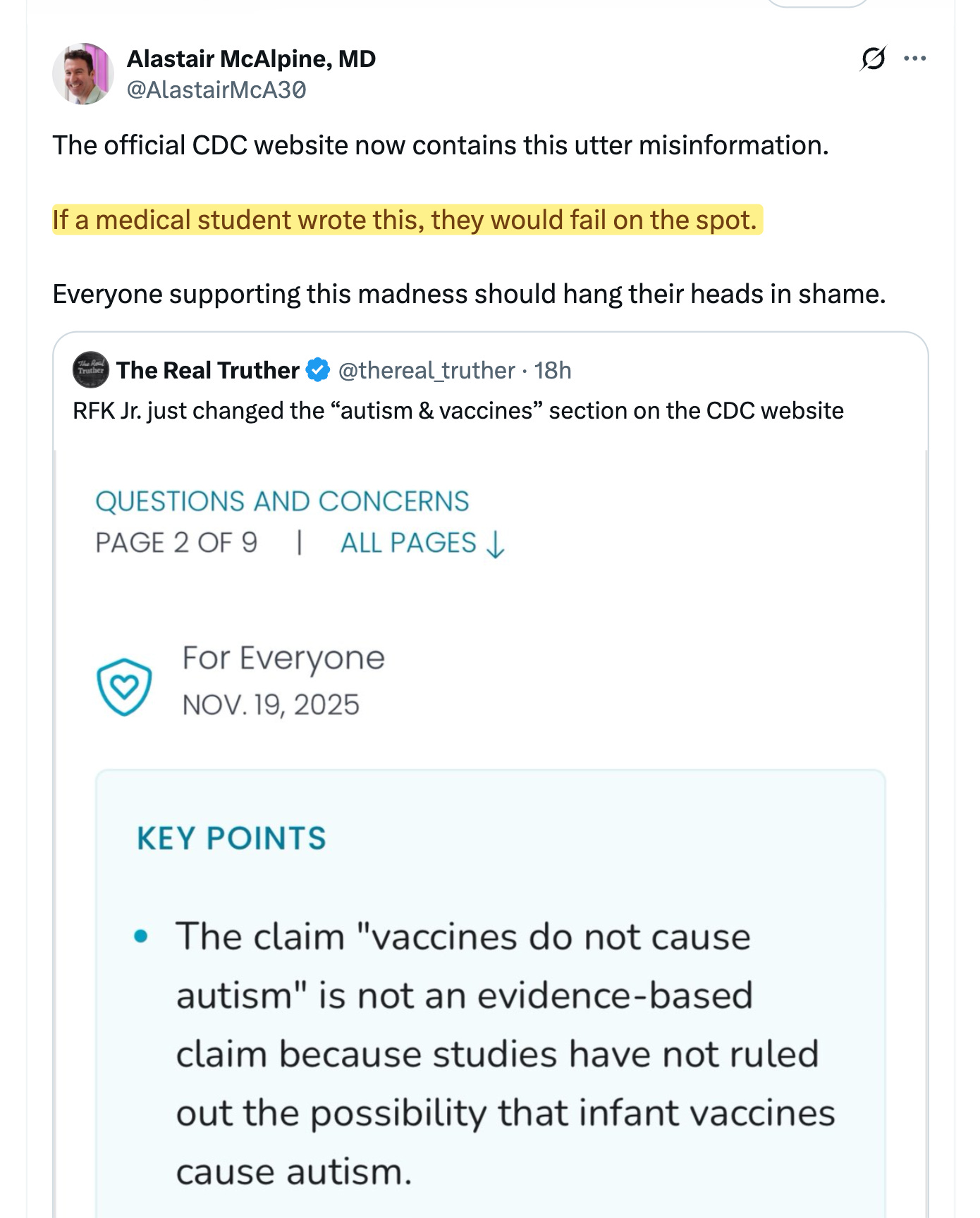 Dr. Wojak, M.D. (@drwojakmd): "A pediatrician is outraged the CDC just ...