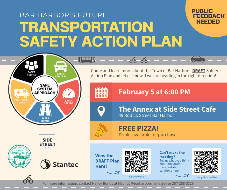 Bar Harbor SS4A Vision Zero Safety Action Plan To Host Feedback Session ...