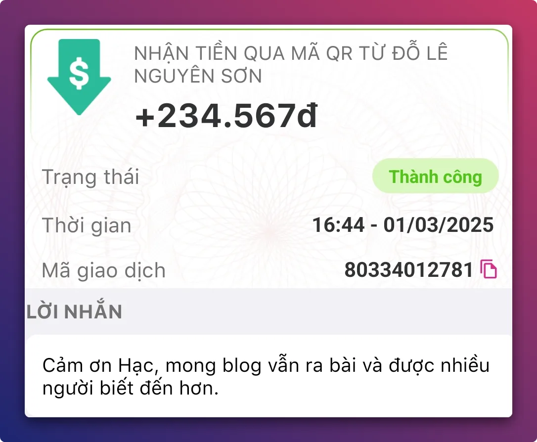 Donate - Võ Hoàng Hạc