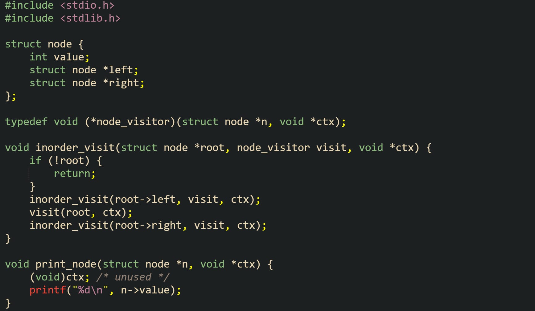 Function Pointers in C for Callbacks
