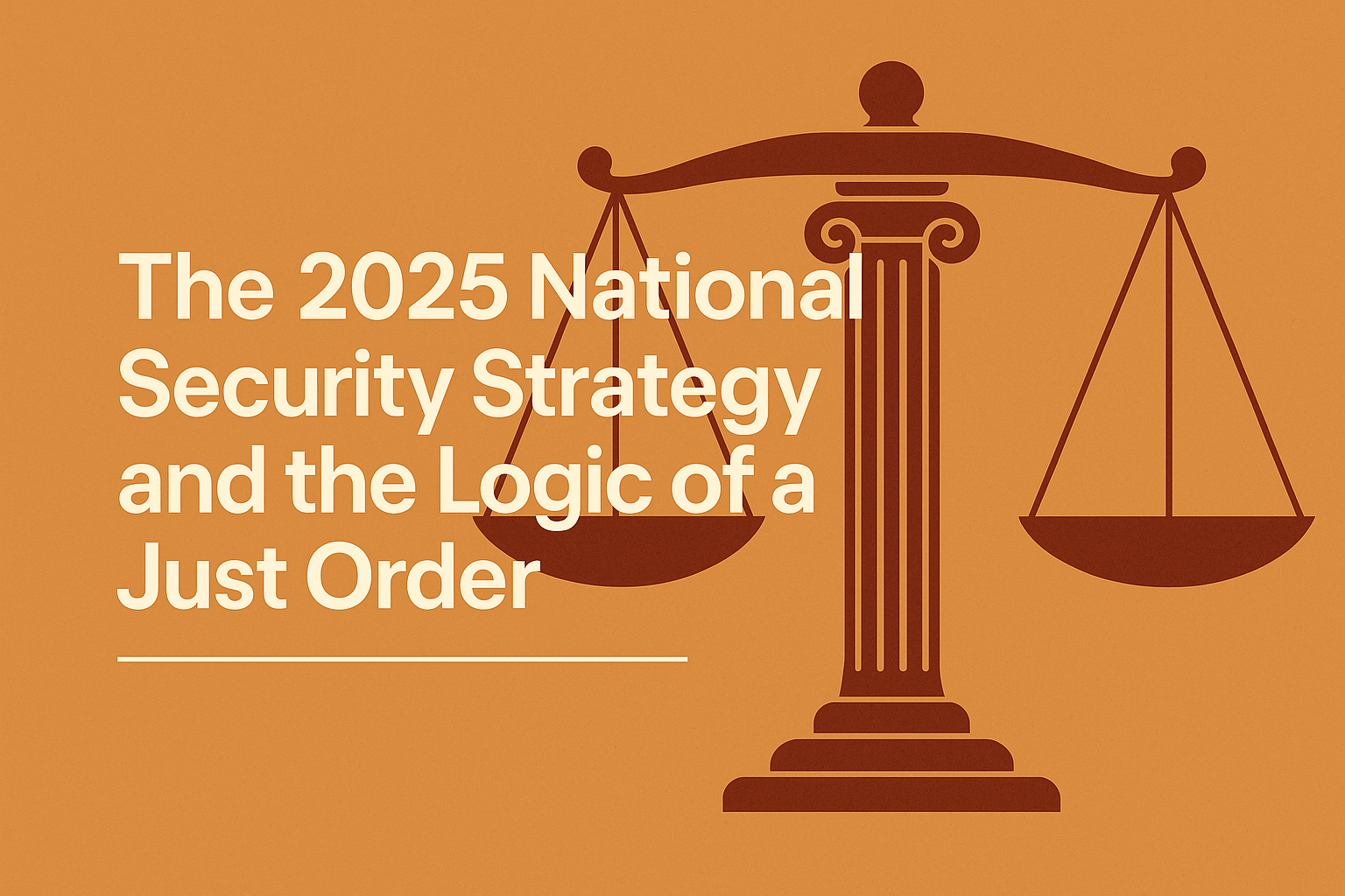 The 2025 National Security Strategy and the Logic of a Just Order