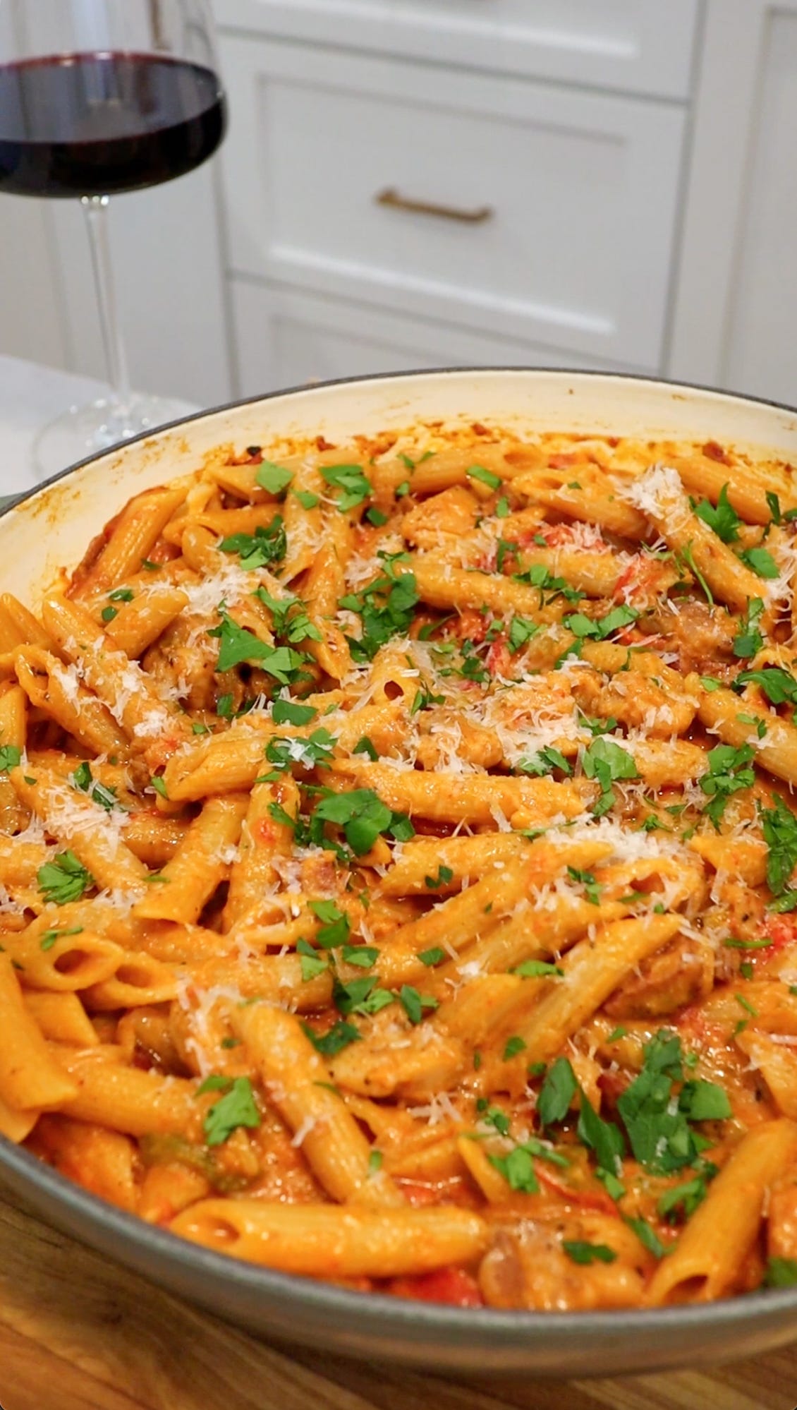 One-Pot Creamy Cajun Chicken Pasta with Andouille Sausage