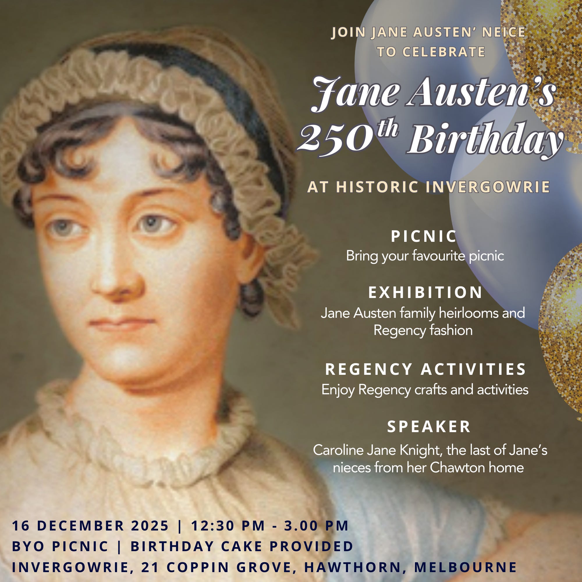 Join Me In Celebrating Jane Austen's 250th Birthday on 16th December