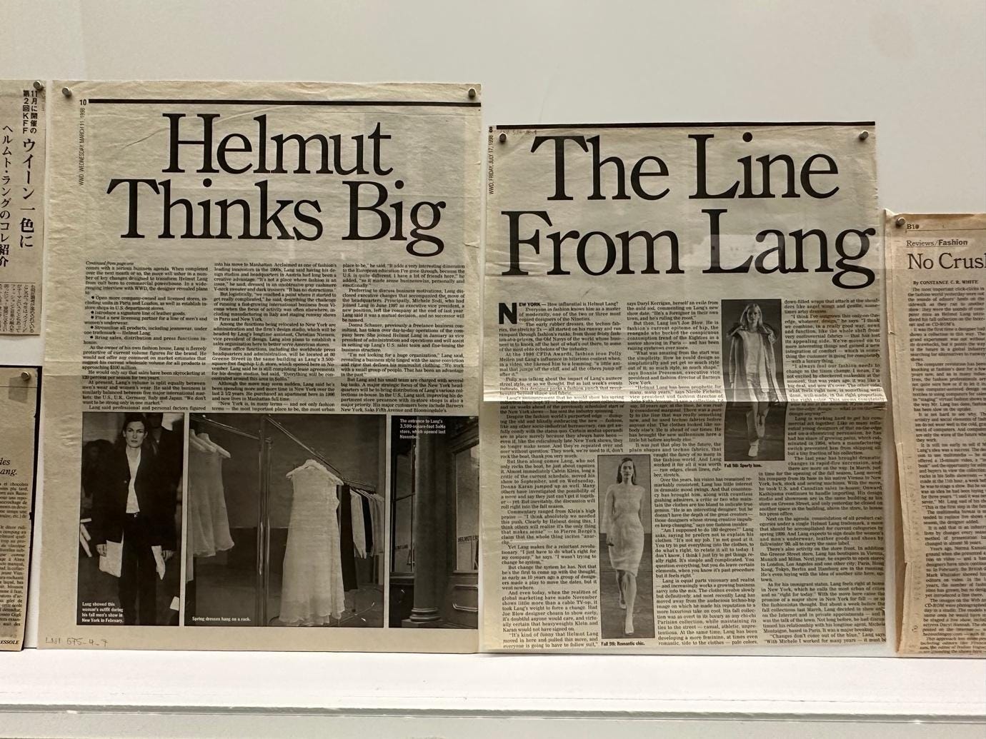 Helmut Lang exhibition, Séance de Travail 1986-2005 at MAK Museum, Vienna