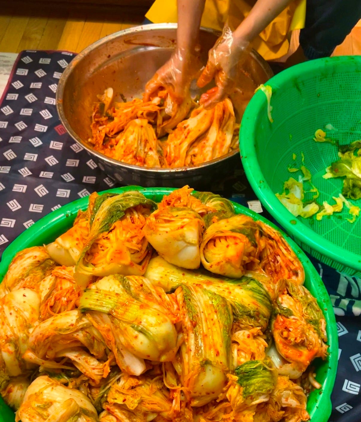 my family made 80+ pounds of kimchi in a day