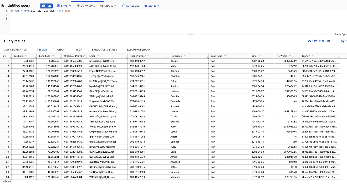 Loading Data to Google BigQuery from GCS
