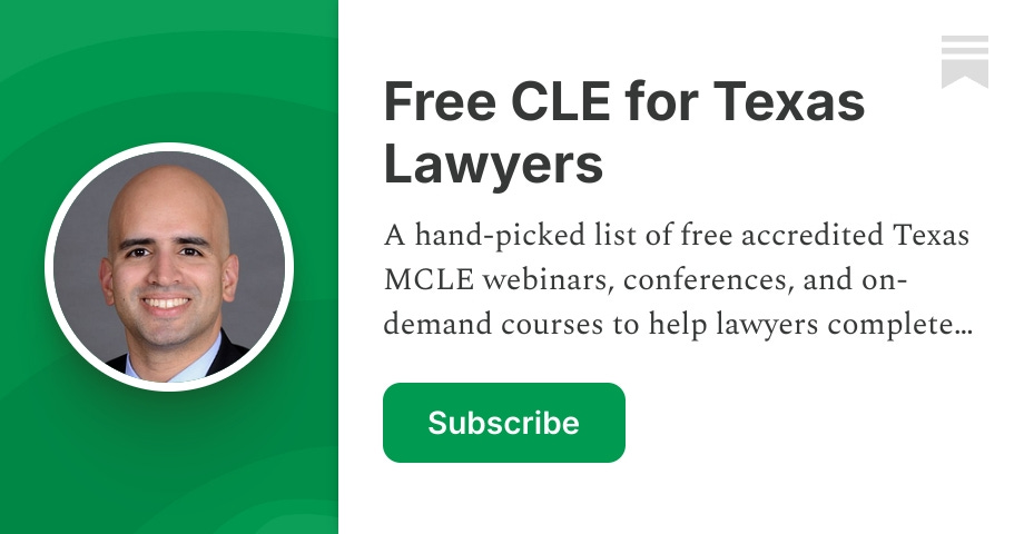 Free CLE for Texas Lawyers - by Abdul Rahman Farukhi