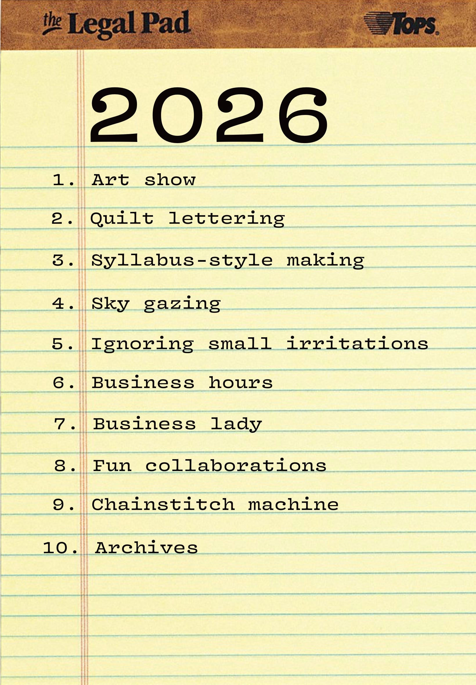 2026 Manifesto - by Sadie Egan - Ordinary Thrills
