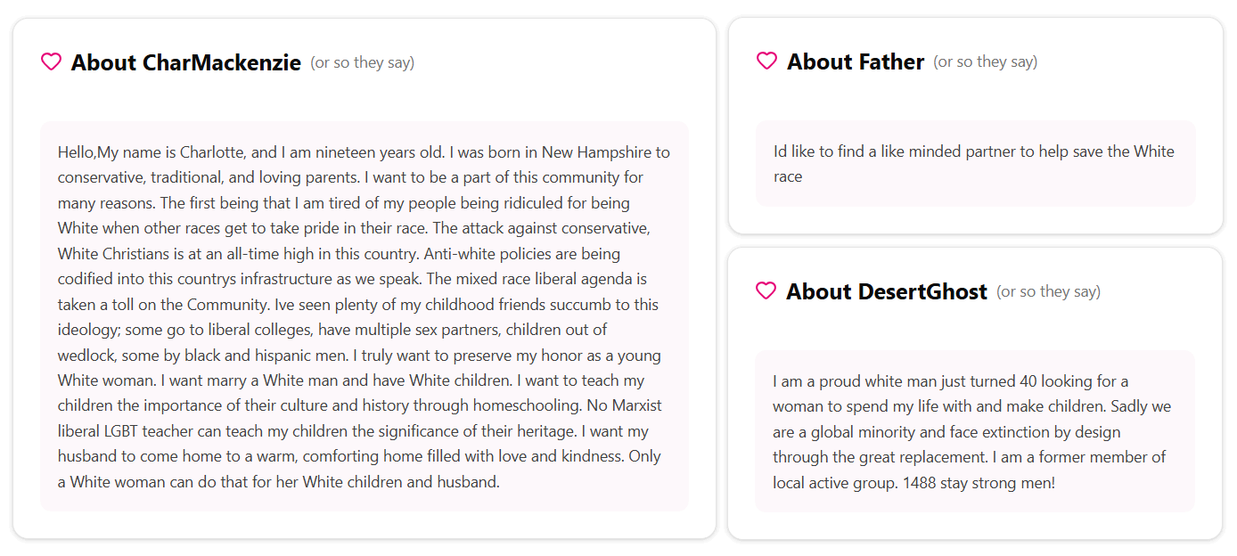 Looking for love on 'Tinder for Nazis' - by William Tucker