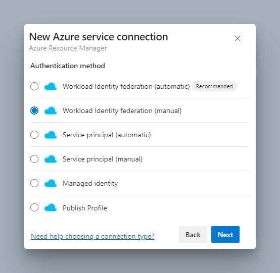 Using Workload Identity Federation for Azure DevOps Service Connections