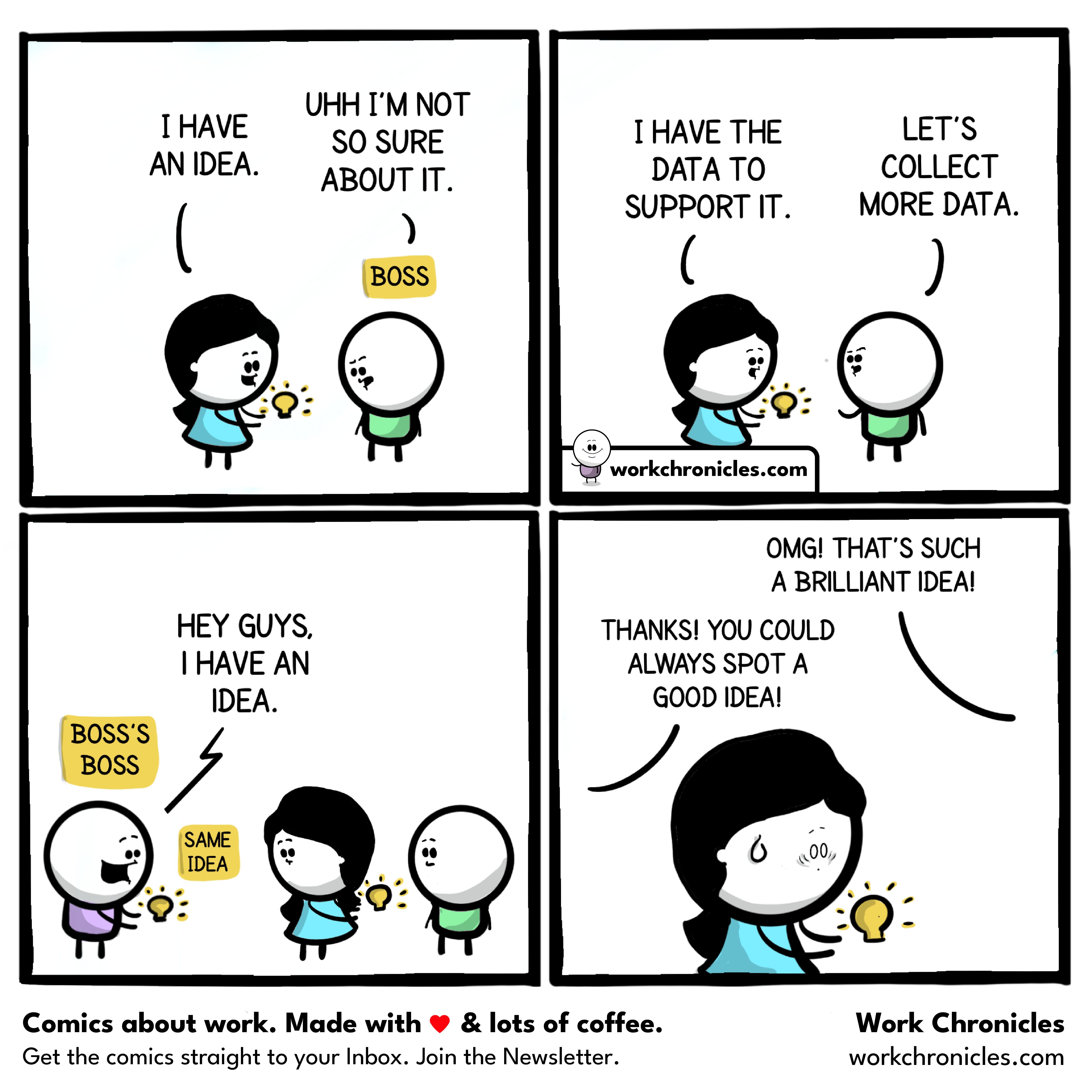 (comic) Data backing your idea - Work Chronicles