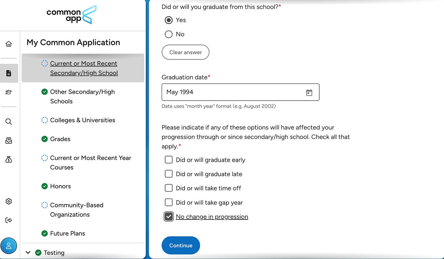 Common App Section by Section - Education
