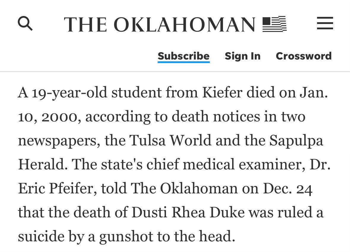 Did Trump r*** and murder Dusti Rhea Duke?