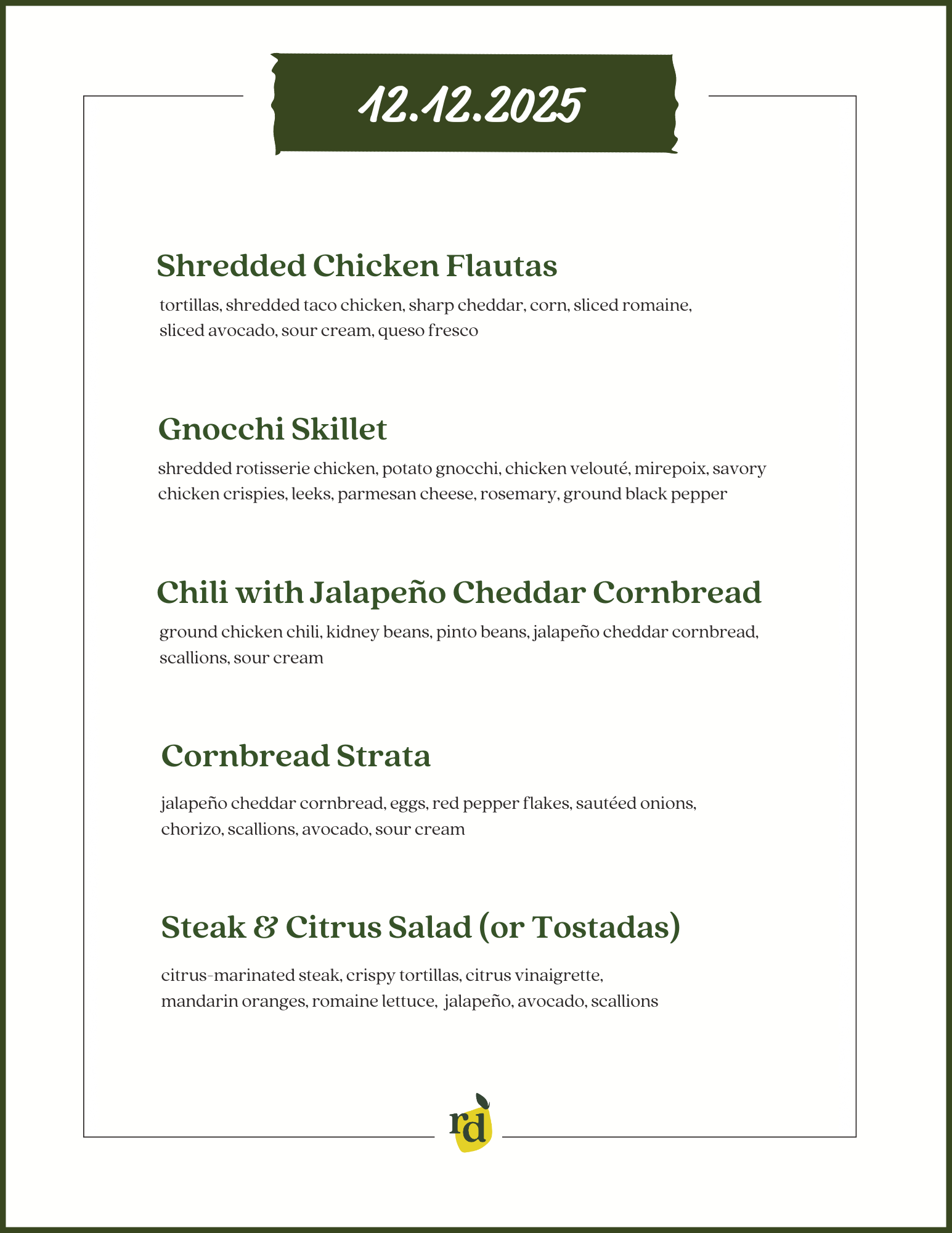 Frosty the Menu - by Zoe Barrie Soderstrom
