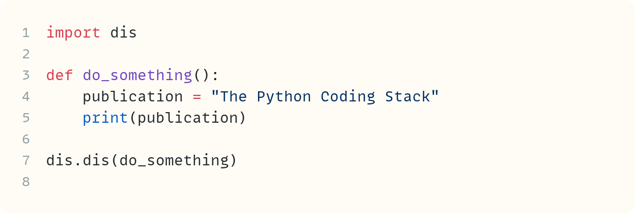 Python Backstage • Disassembling Python Code Using the `dis` Module Python Backstage • Disassembling Python Code Using the `dis` Module