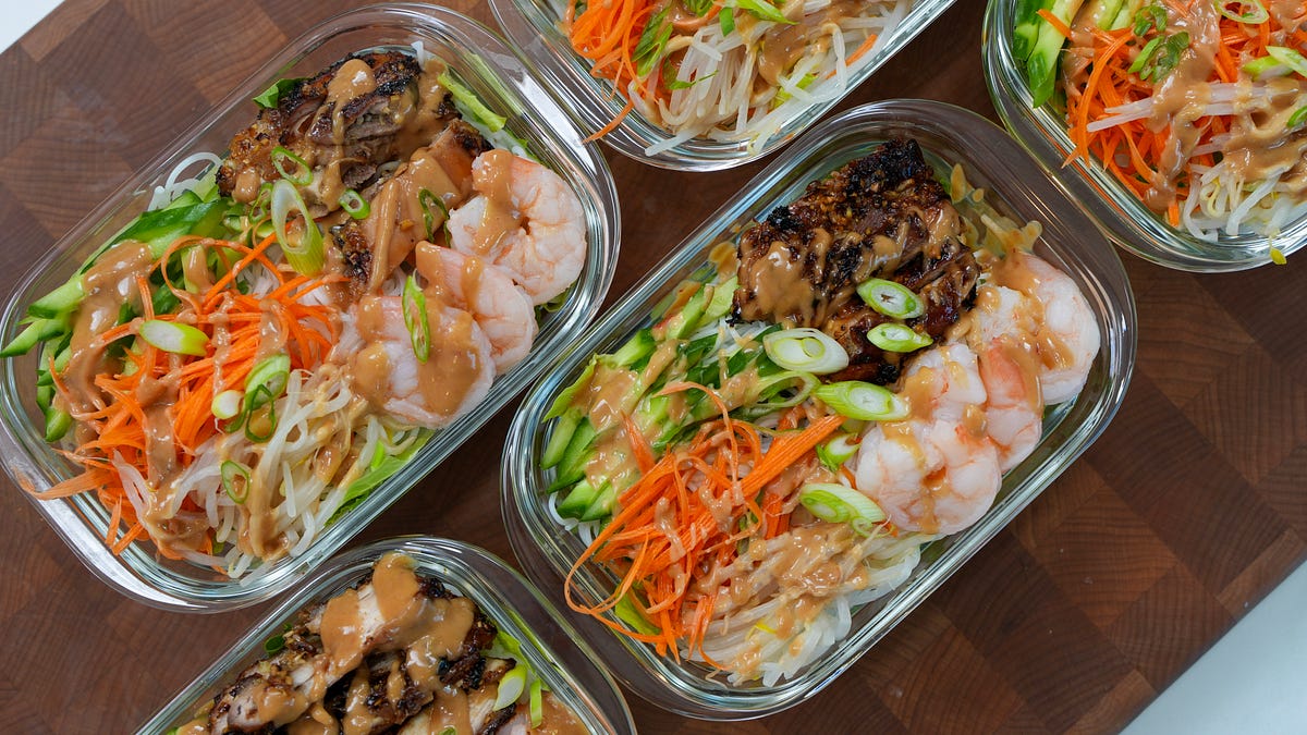 Spring Roll Bowl Meal Prep - by Ian Fujimoto - Not a Chef