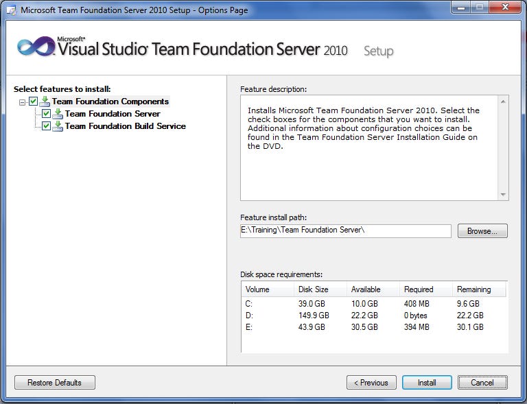 Cài đặt Team Foundation Server 2010 trên Windows 7