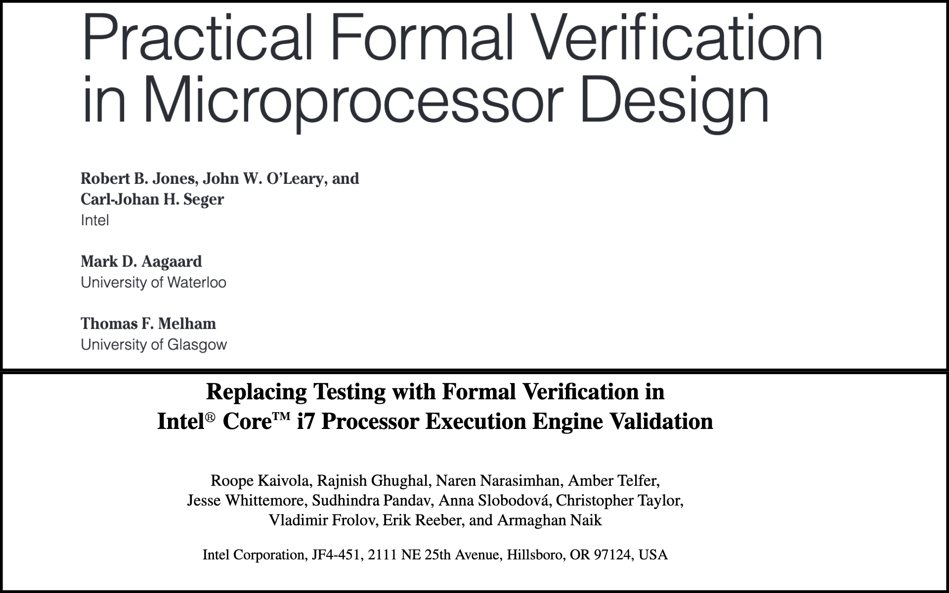 How Intel makes sure the FDIV bug never happens again