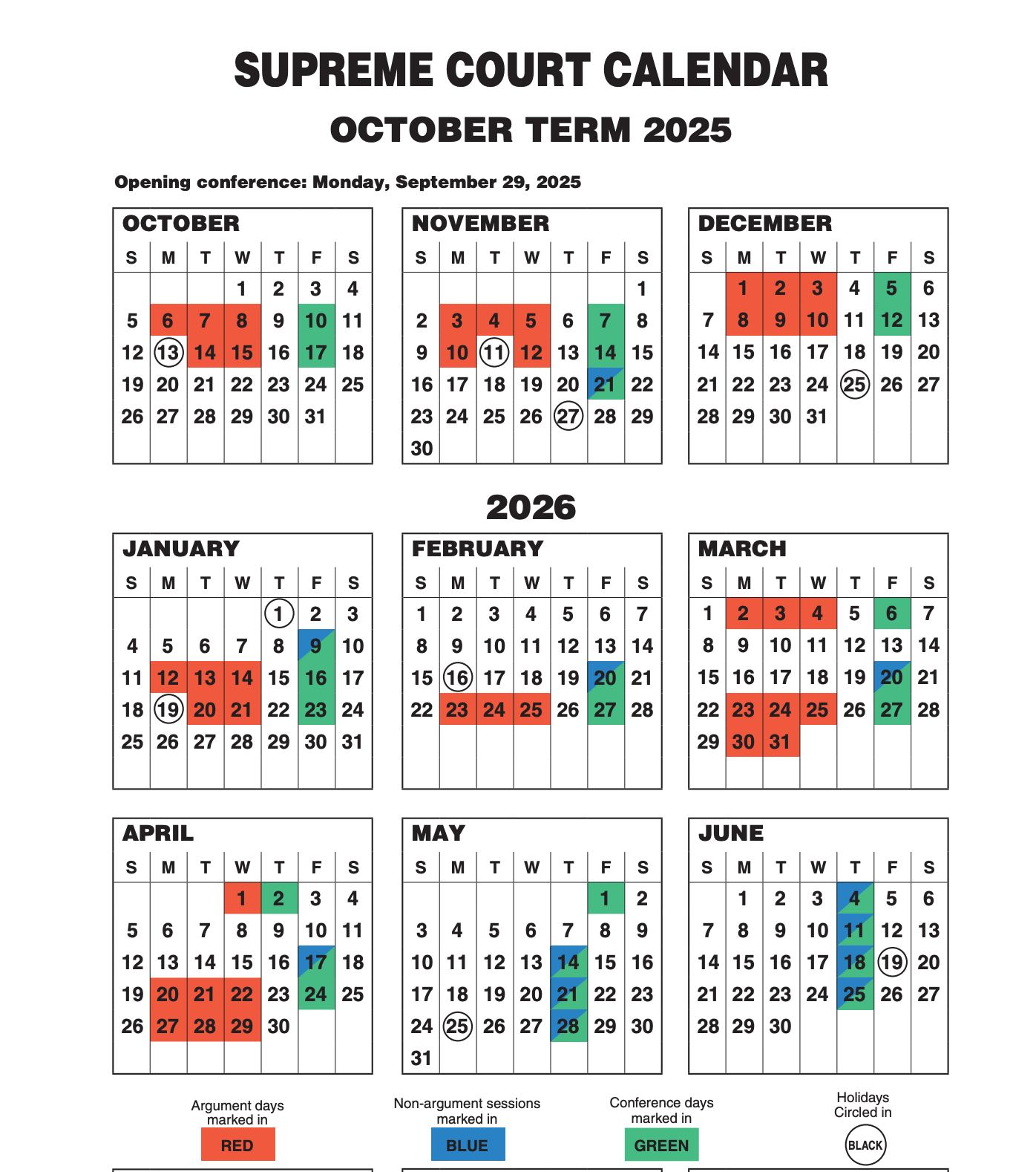 Supreme Court Session Dates 2025