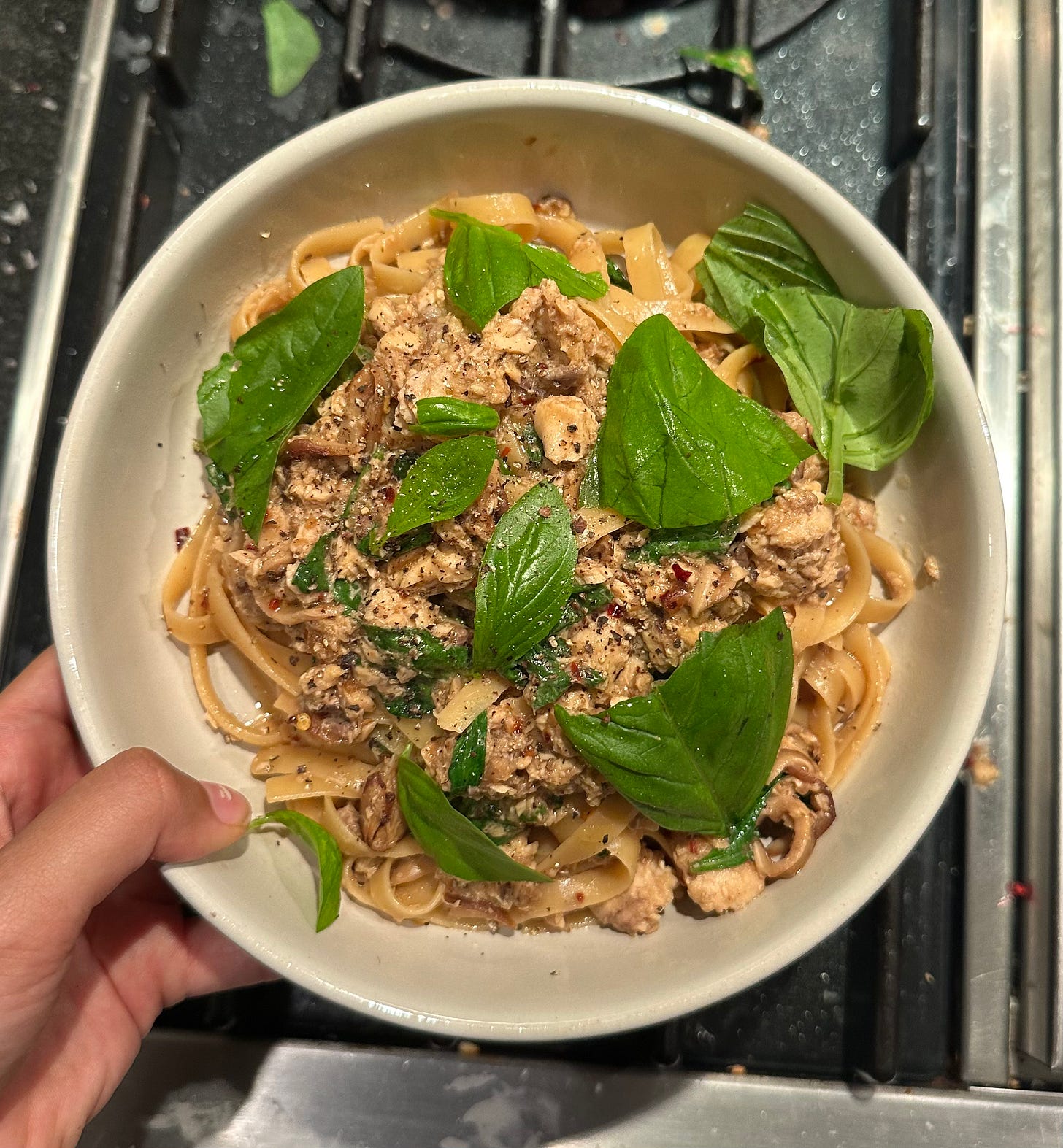 30-Min Salmon & Mushroom Pasta - by Laila Mirza