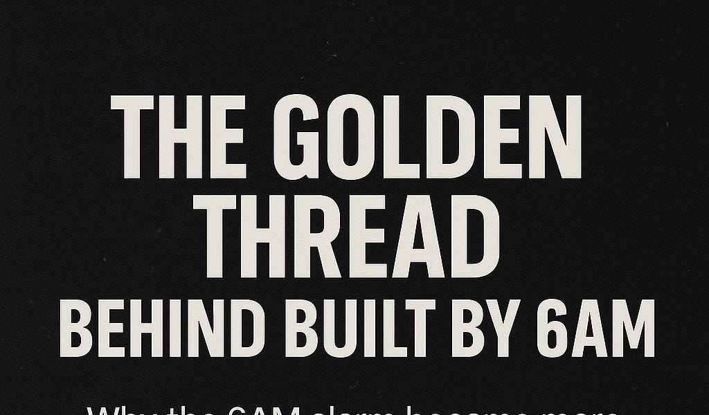 The Golden Thread Behind Built by 6am - by Scott