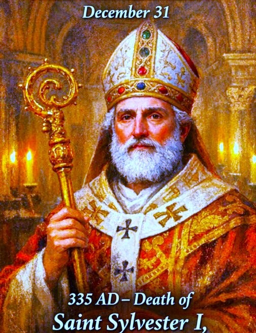 St. Sylvester the Pope who Converted then Baptized Constantine and ...