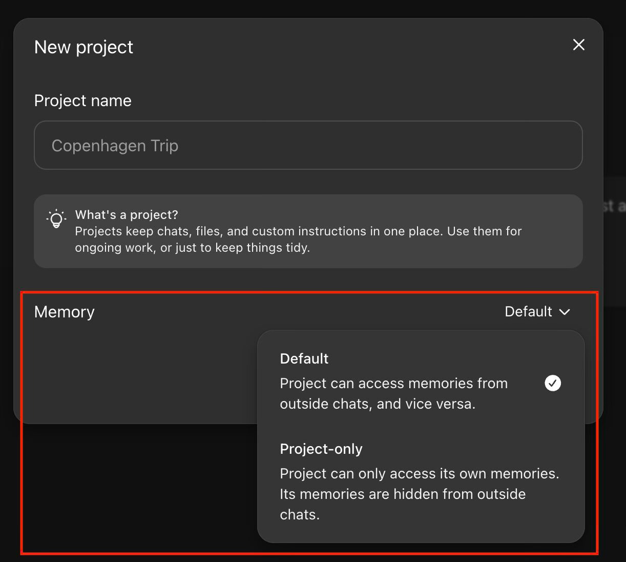 Important Update to ChatGPT's Project Memory