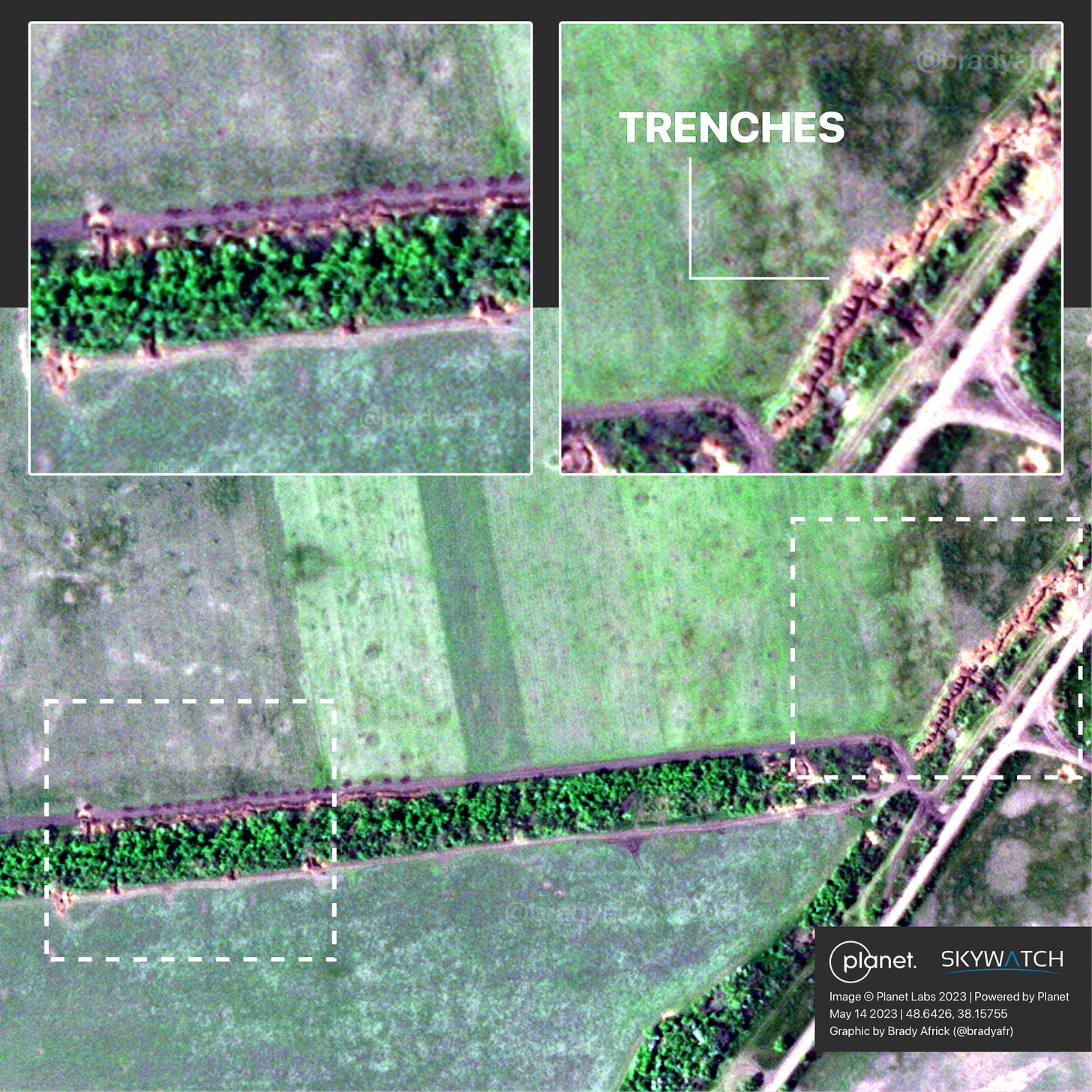 Russian field fortifications in Ukraine