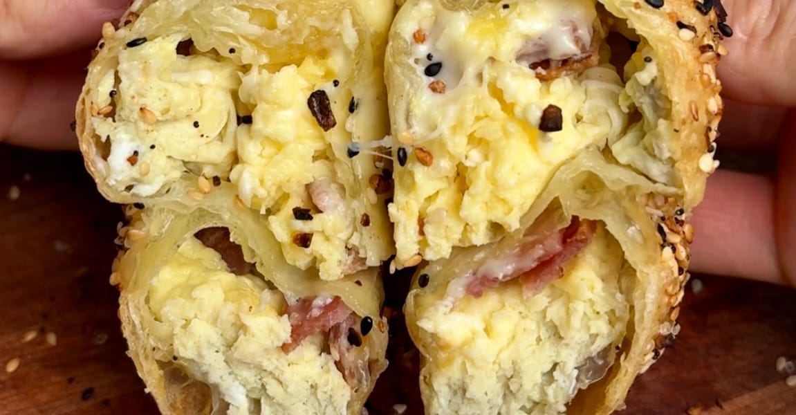 Bacon Egg & Cheese Rice Paper Spiral - by Chef Josh Gale