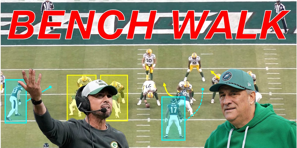 The Eagles Bench Walk Front vs. the Packers