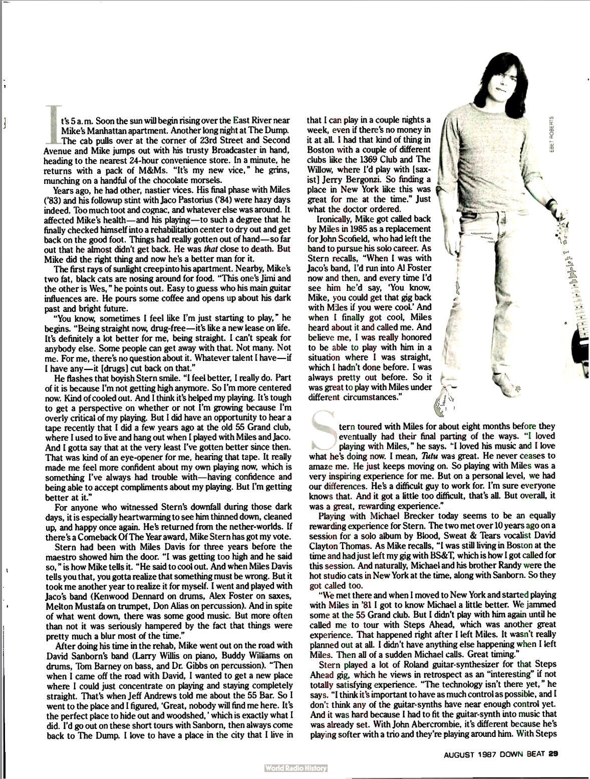 Through the Decades with Mike Stern - by Bill Milkowski