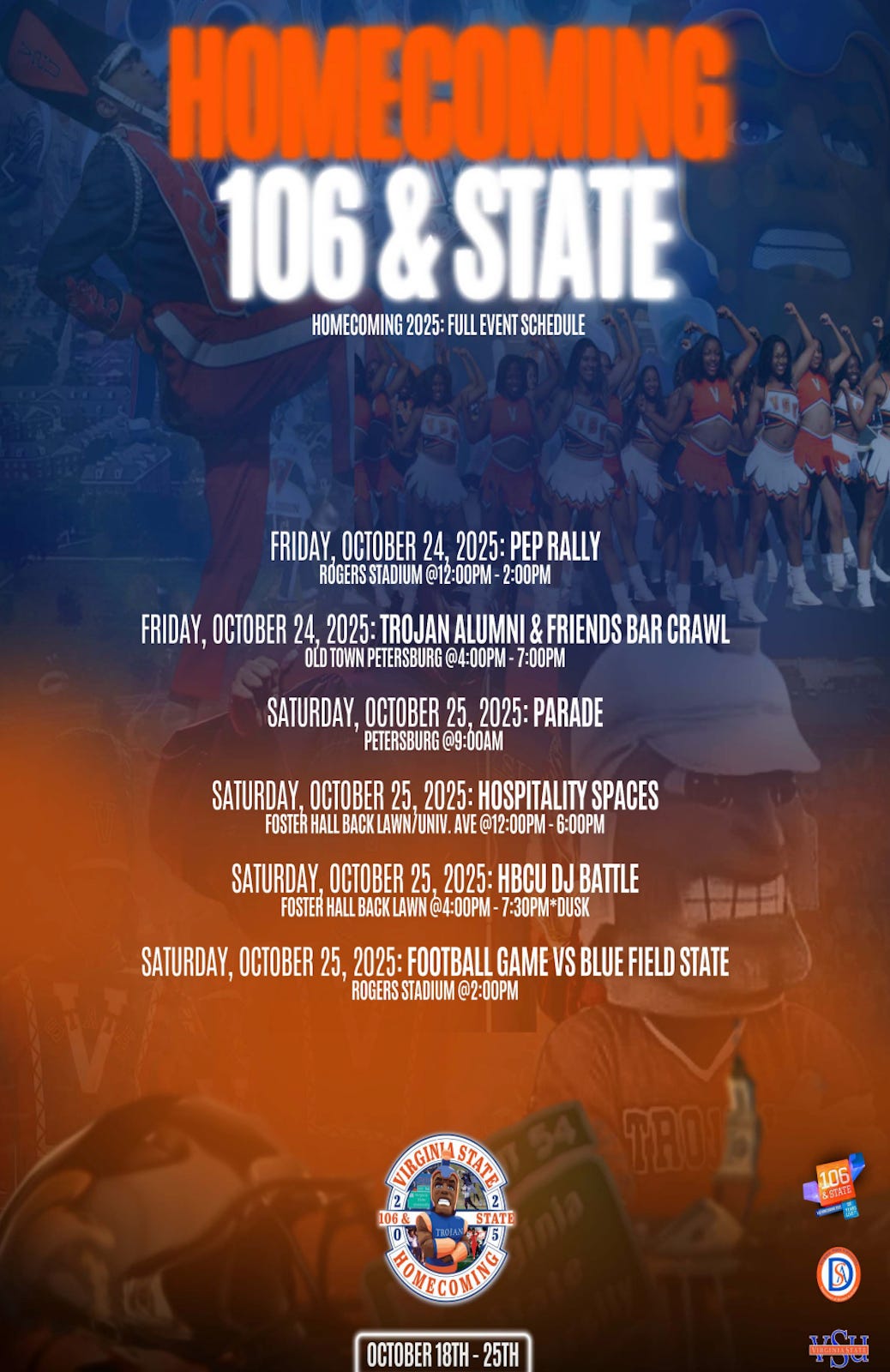 Virginia HBCU 🏈 2025 Homecoming Schedules