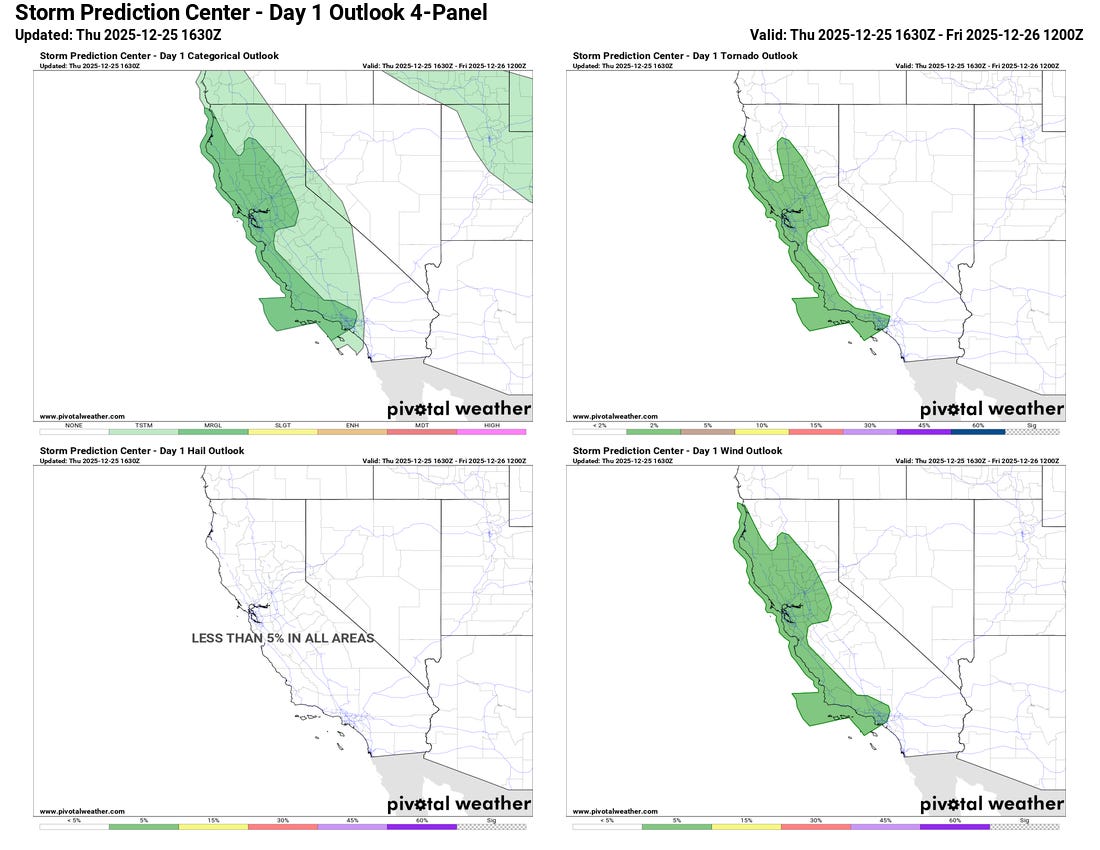 High impact weather continues across California, while much of the rest ...