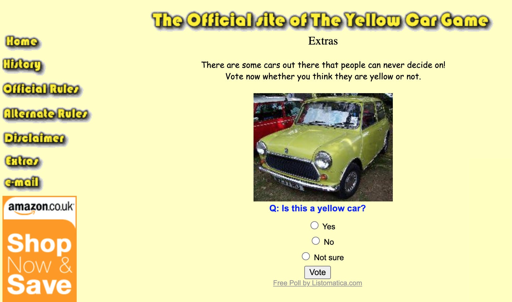 Yellow Car 2: The History Of The Yellow Car Game