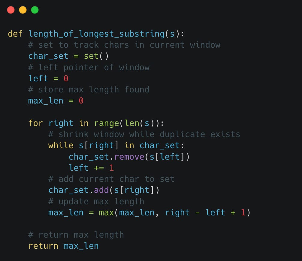 Longest Substring Without Repeating Characters