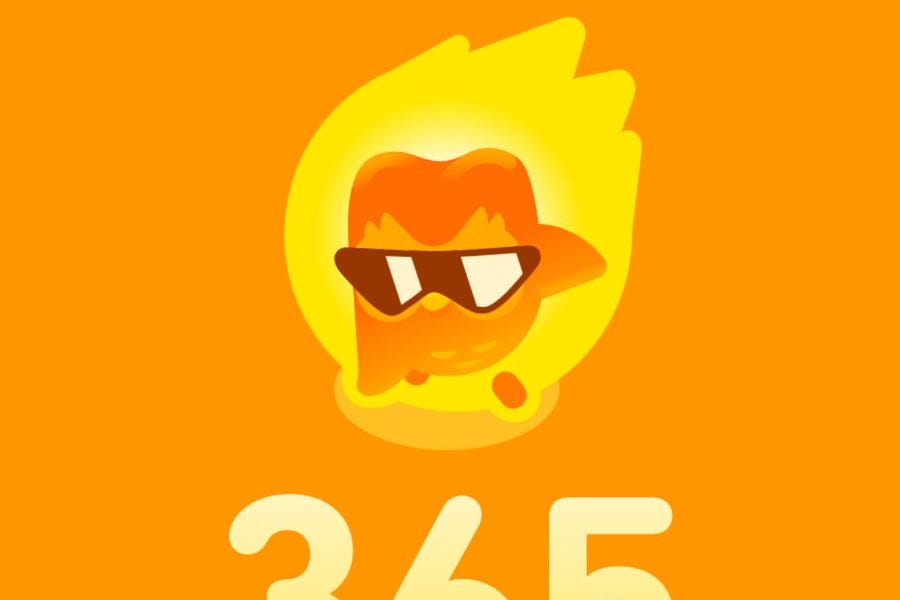 Logre 365 días de Racha en Duolingo - by David
