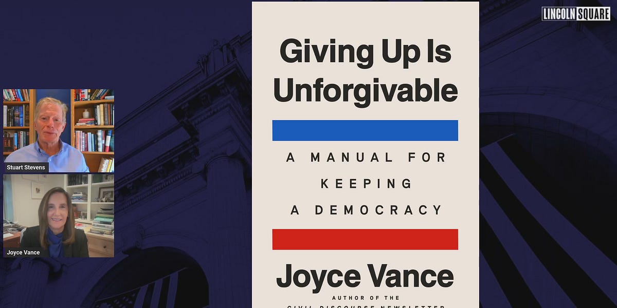 The Real Danger to Democracy | Joyce Vance & Stuart Stevens LIVE
