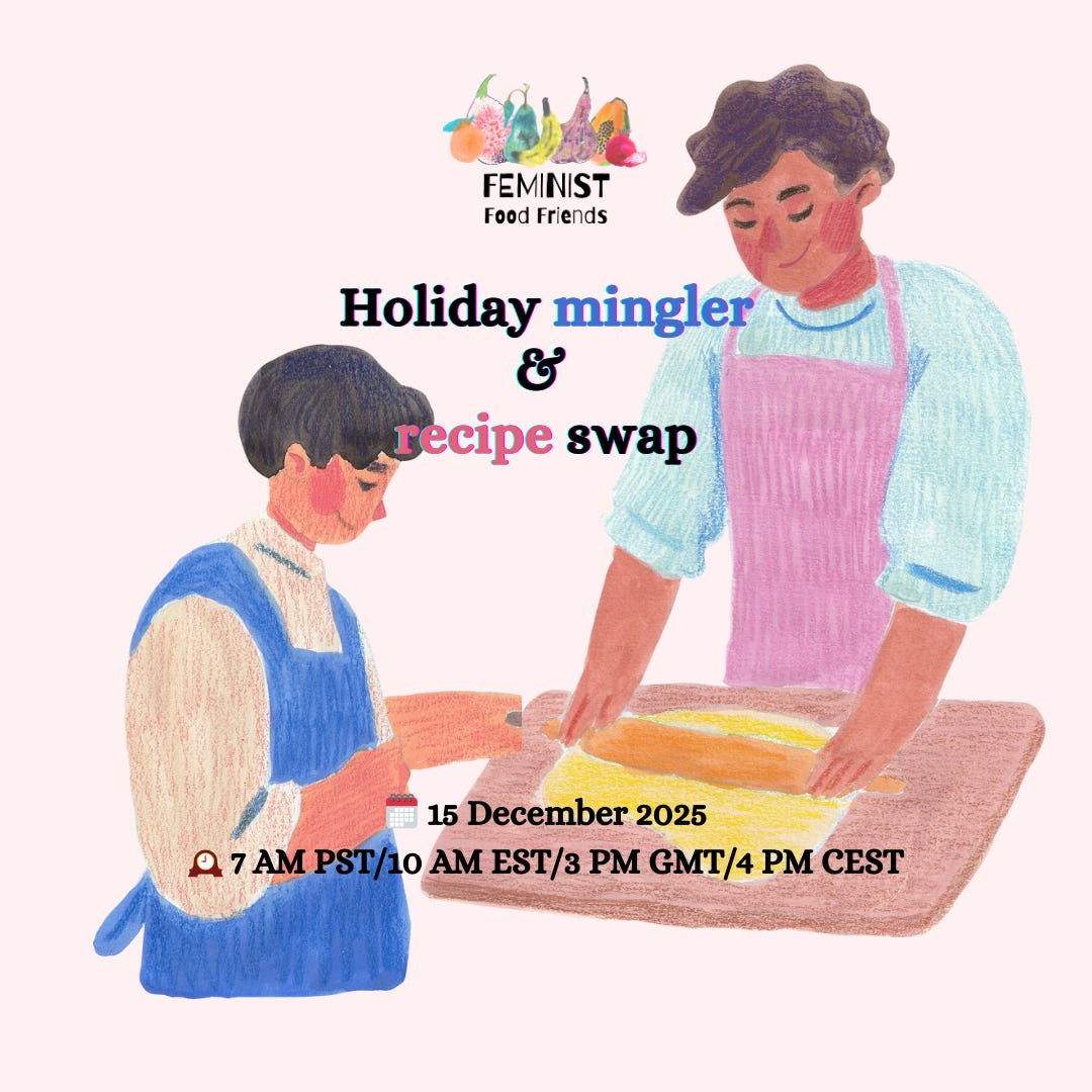 Feminist Food Friends' Holiday Mingler & Recipe Swap