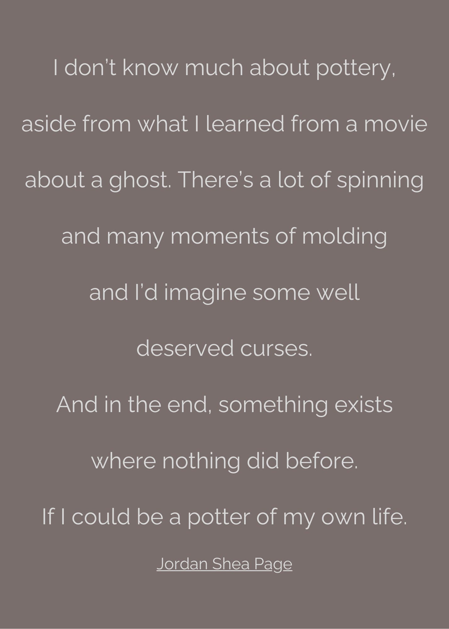 What 'Ghost' has to do with making pottery.