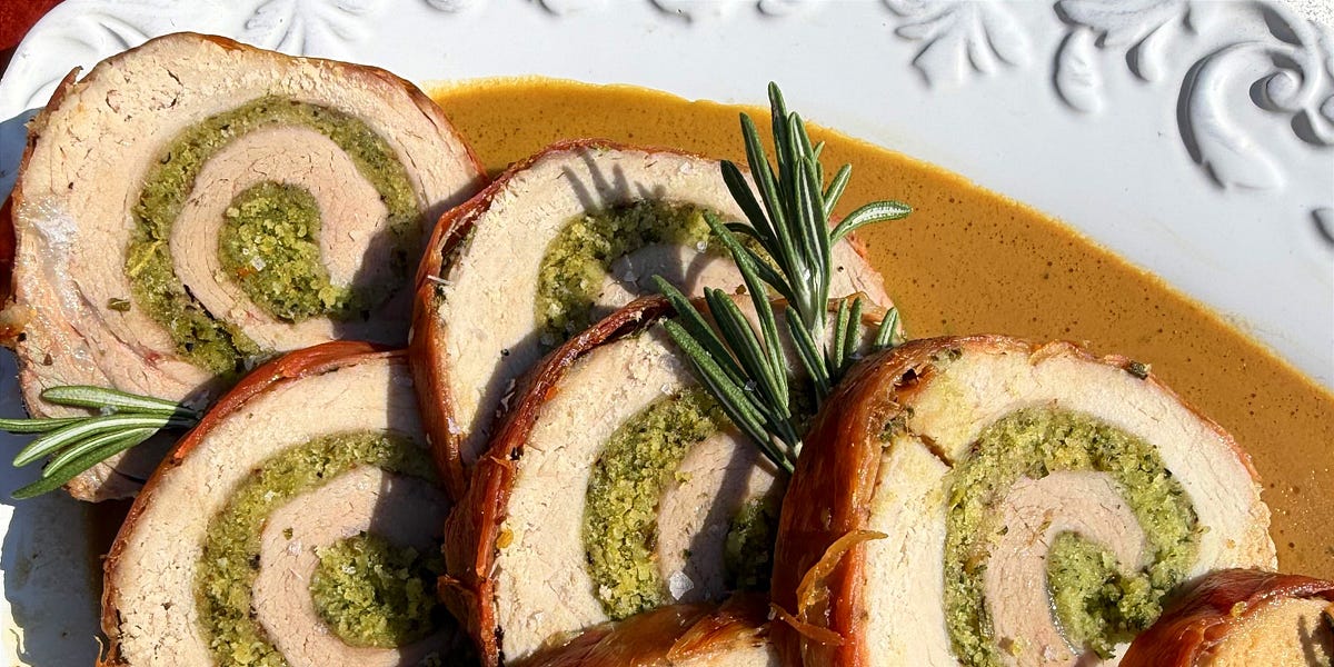 herbed pork loin roulade - by Madison Lambert