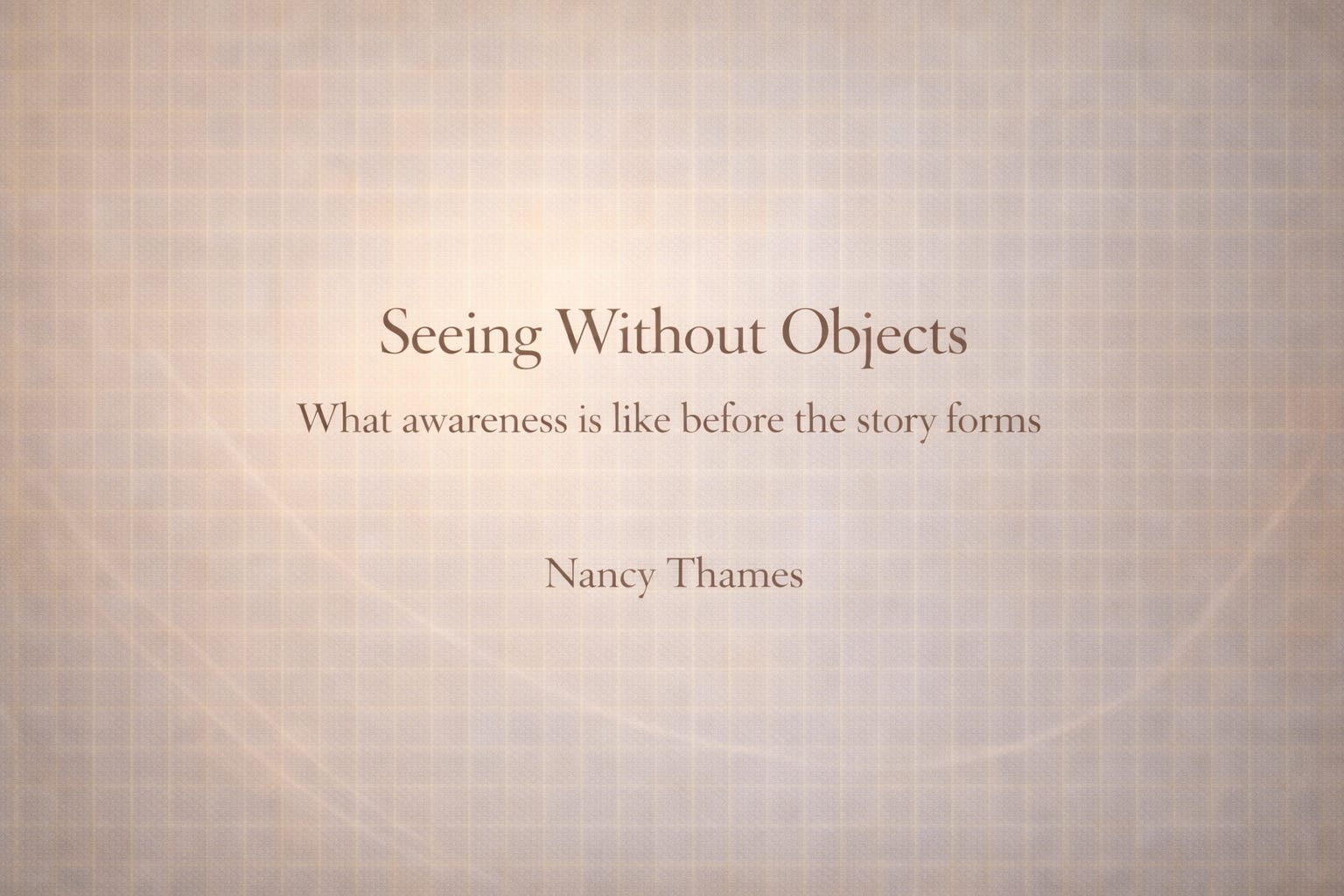 Seeing Without Objects How Perception Forms Before Meaning