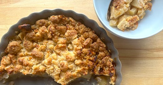 Crisps are crumbles in French and a good time in any language