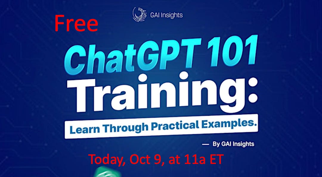 Free OpenAI ChatGPT 101 Training Today at 11a ET