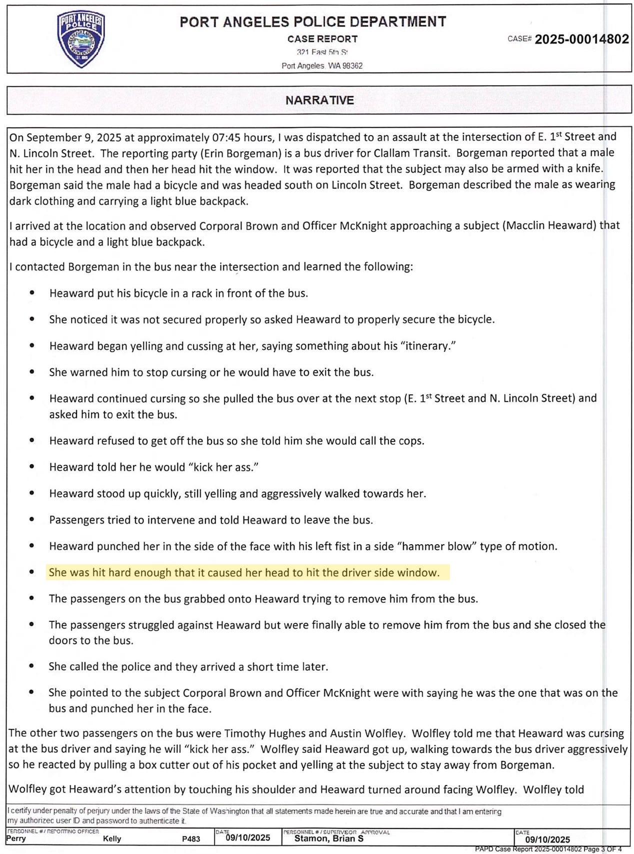 Attack on Clallam Transit Goes Unreported - by Jeff Tozzer