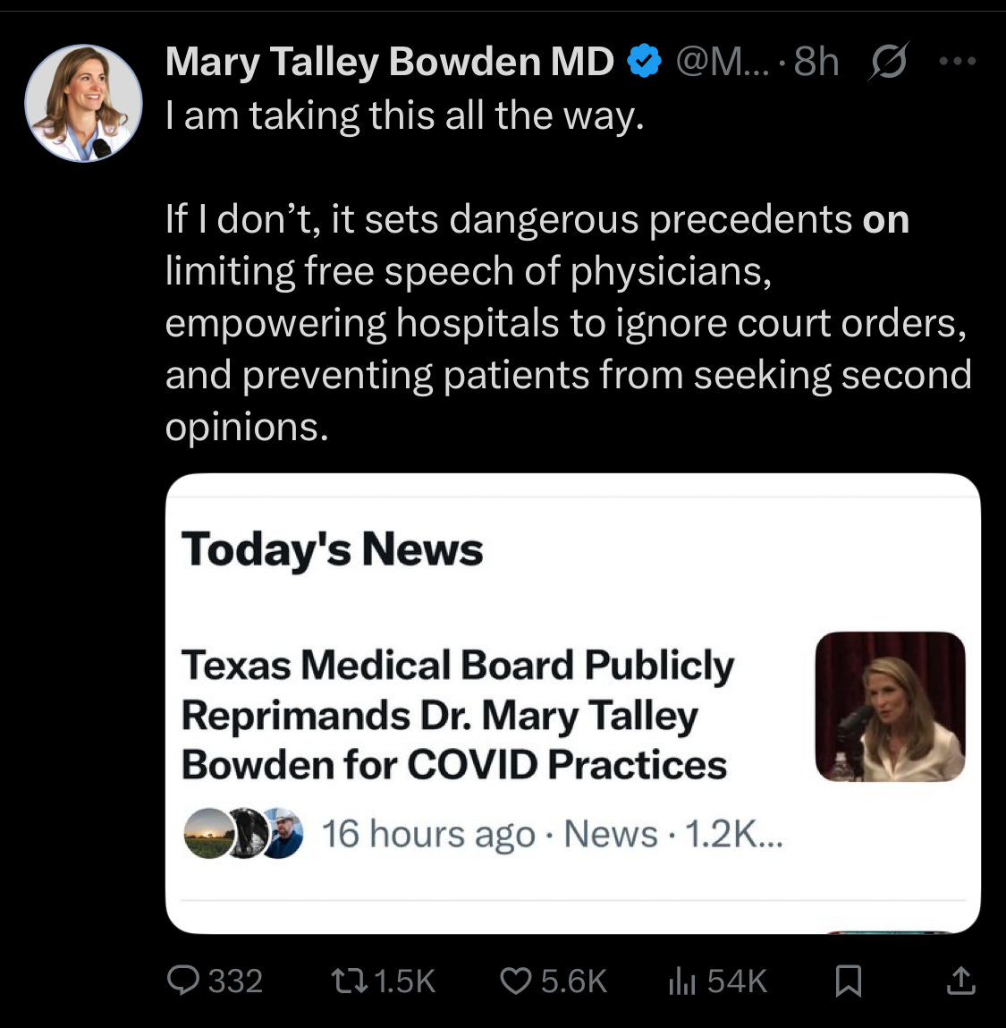 Dr. Mary Talley Bowden to Undergo Texas Medical Board "Public Reprimand ...