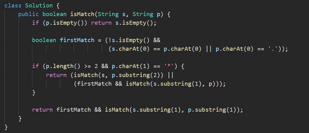 LeetCode #10: Regular Expression Matching — Solved in Java