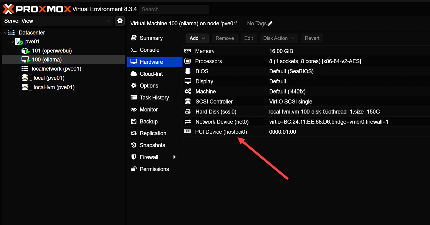 Run Ollama with GPU Passthrough in Proxmox VMs: Full Setup Guide