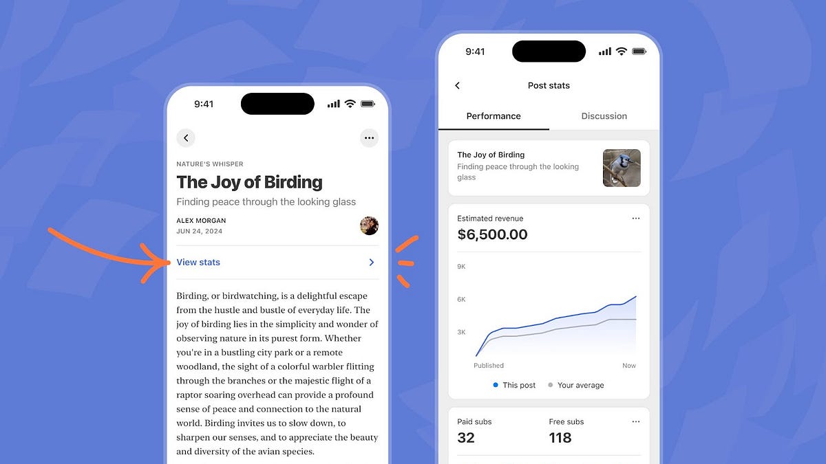 Introducing post stats in the Substack app - On Substack