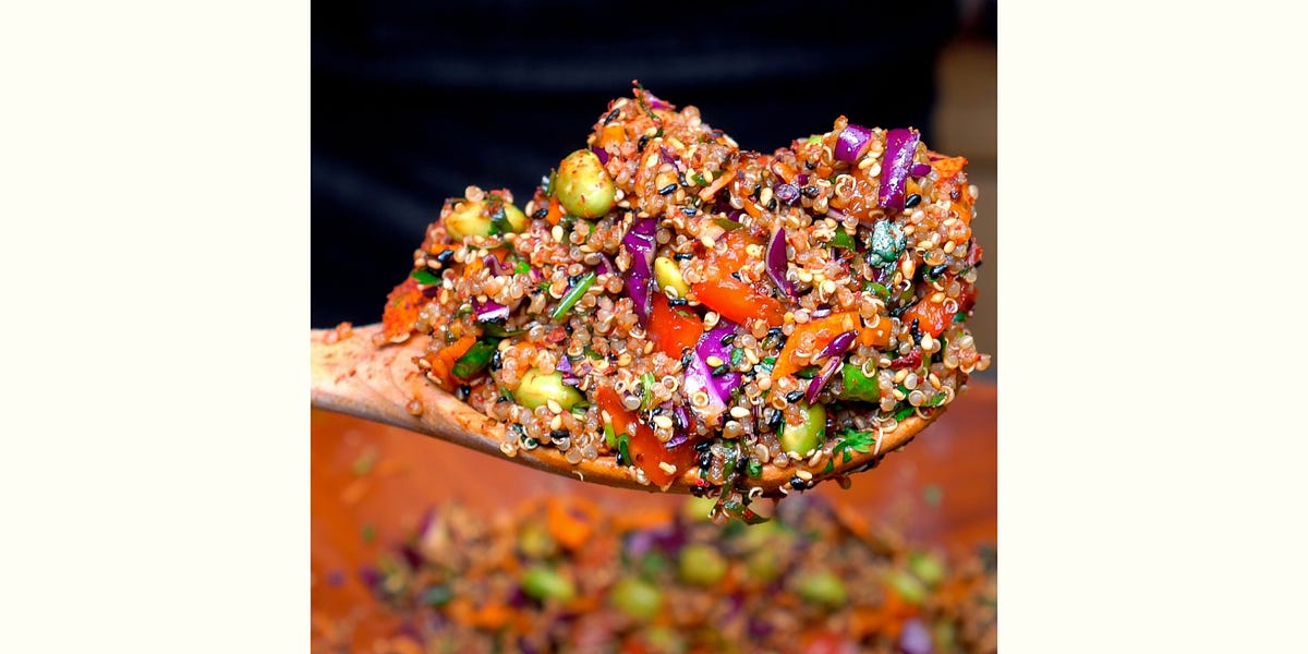 Ginger Scallion Quinoa Meal Prep Salad - Mishka Makes Food
