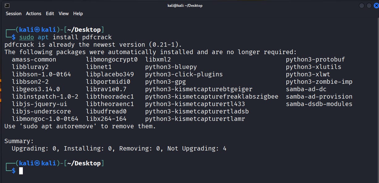 Cracking PDF Passwords with Kali -- A Practical Guide